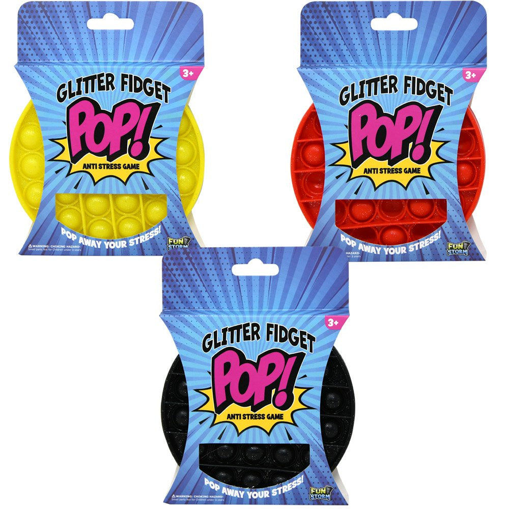 Round Fidget Pop Glitter Version on hang card
